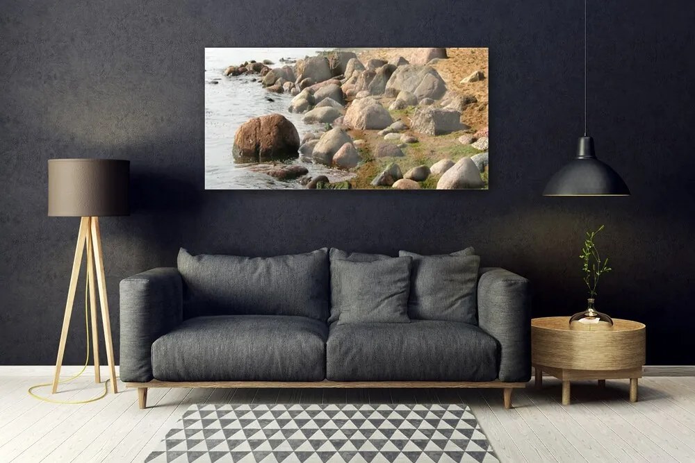 akrylový obraz Kameny Moře Krajina 120x60 cm