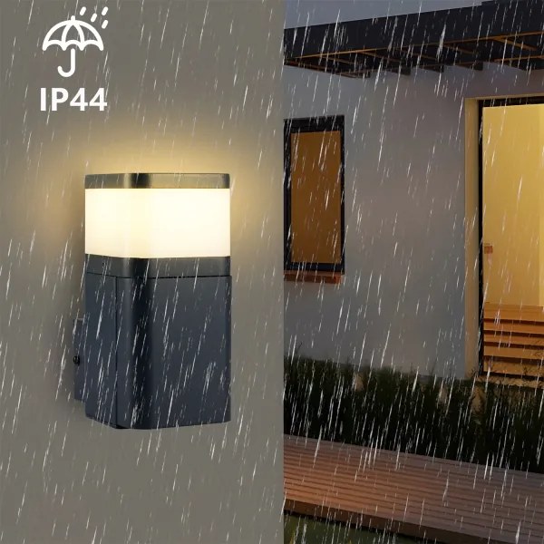 Brilagi - Venkovní nást. lampa se zás. SCHUKO PILLAR 1xG9/11W/230V IP44 antracit