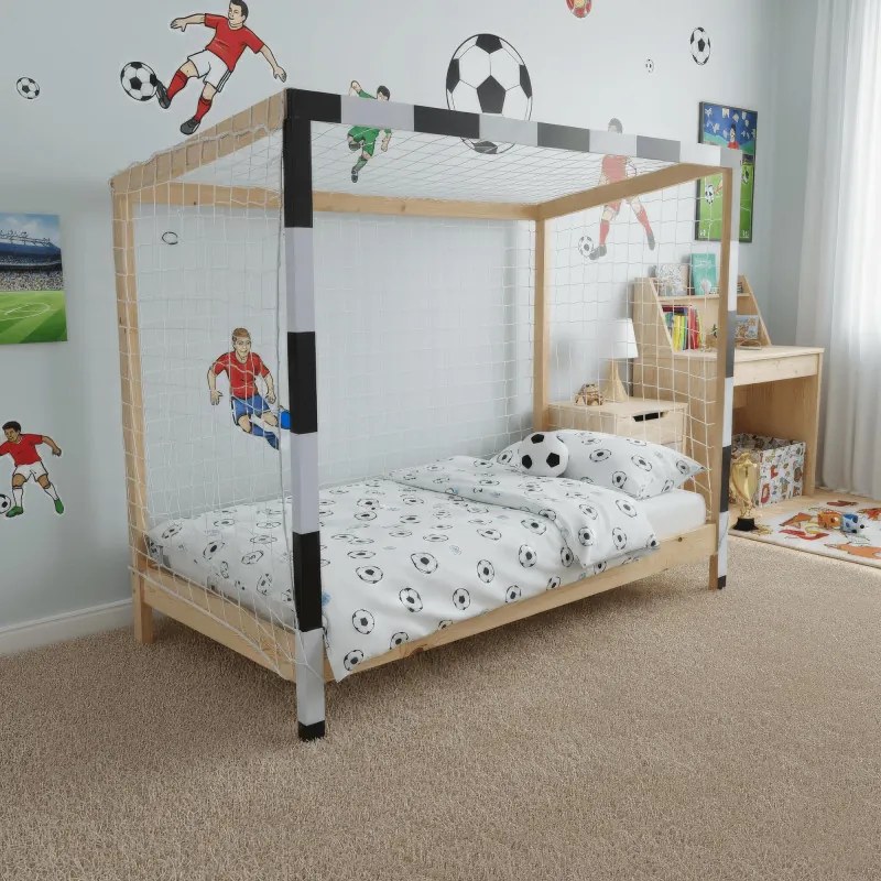 Montessori postel, přírodní/bílá/černá, 90x200, FUTAL Kondela 0000396832