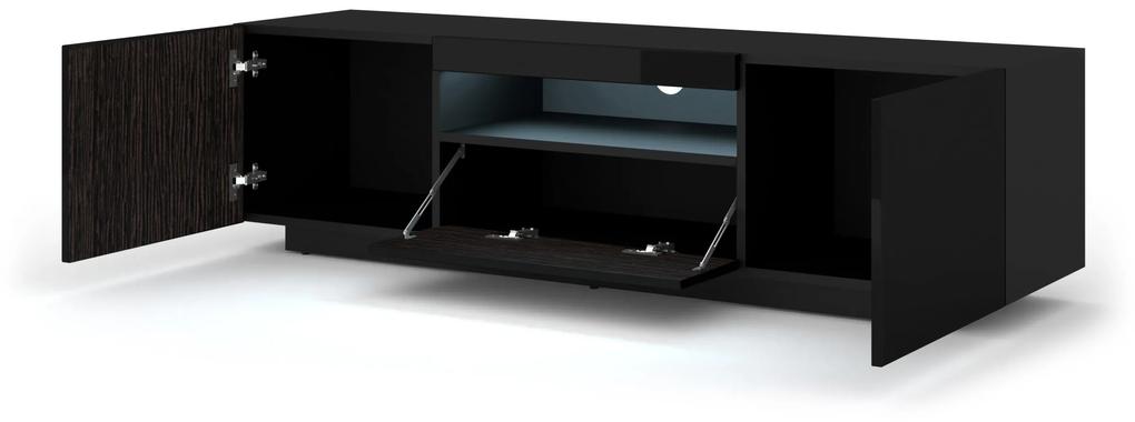 TV stolek/skříňka Aurinko 150 (lesklá černá) (s osvětlením). 1083435