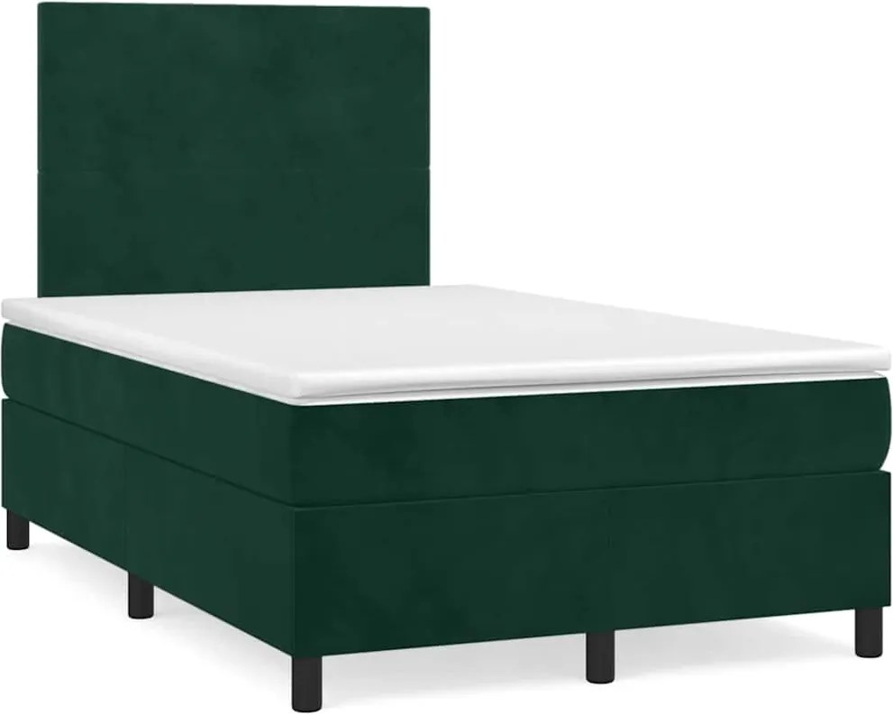 Box spring postel s matrací tmavě zelená 120 x 200 cm samet 3142896