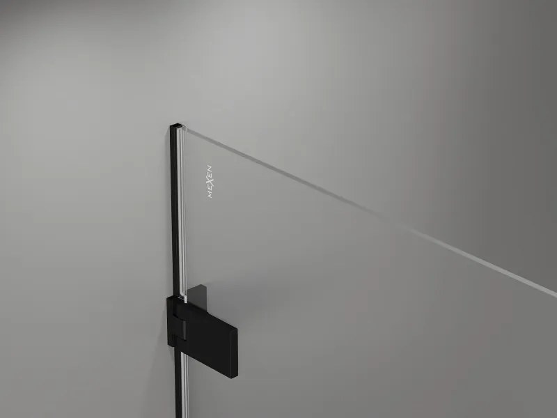 Mexen Lunar-F, skládací sprchový kout levý 100 x 80 cm, 8mm čiré sklo, černý profil, 836-100-080-70-00-L