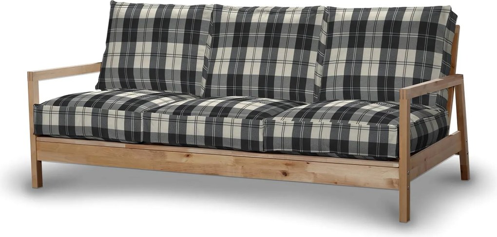Potah na pohovku IKEA  Lillberg 3-místná nerozkládací barva černá látka pletený vzor, vzorované