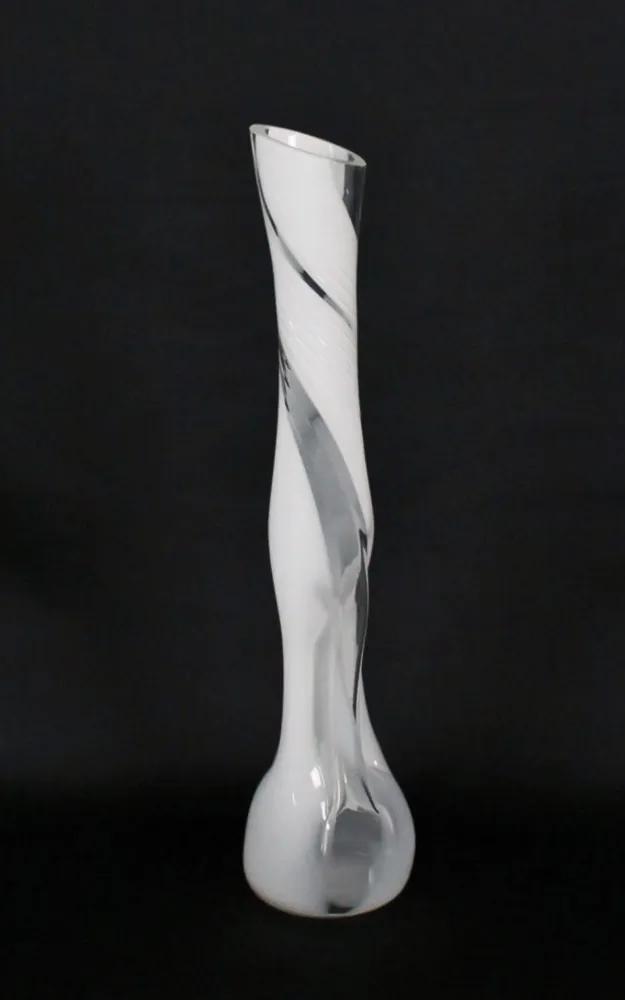 Váza  dekorační -  bílá spirála 60 cm