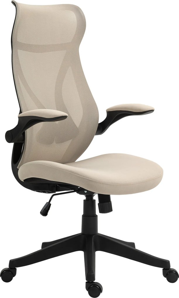 Ergonomická kancelářská židle HOMCOM s výsuvnými područkami, otočná židle s opěrkou hlavy, nastavitelná výška a funkce houpání, síťovina, pro studium,
