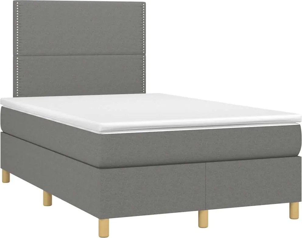 Box spring postel s matrací tmavě šedá 120x190 cm textil 3269924