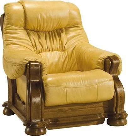 Casarredo - Komfort nábytek Rustikální křeslo CTIBOR I kůže | potah: Kůže S-16,barva: moření 01 bílá