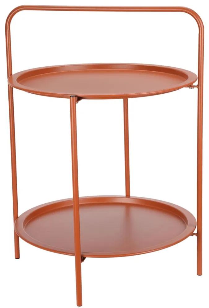 ProGarden Koncový stolek kulatý 50 x 66 cm matná terakota - Default Title