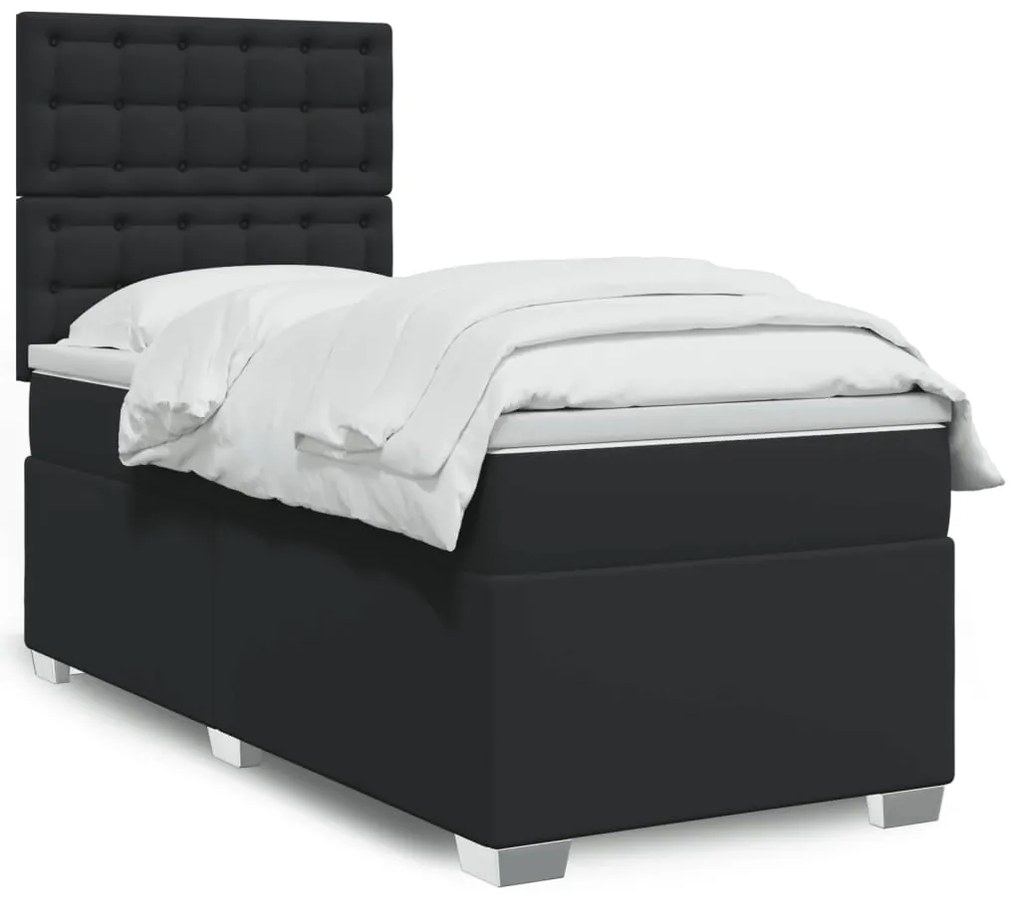 Box spring postel s matrací černá Single umělá kůže 3293052