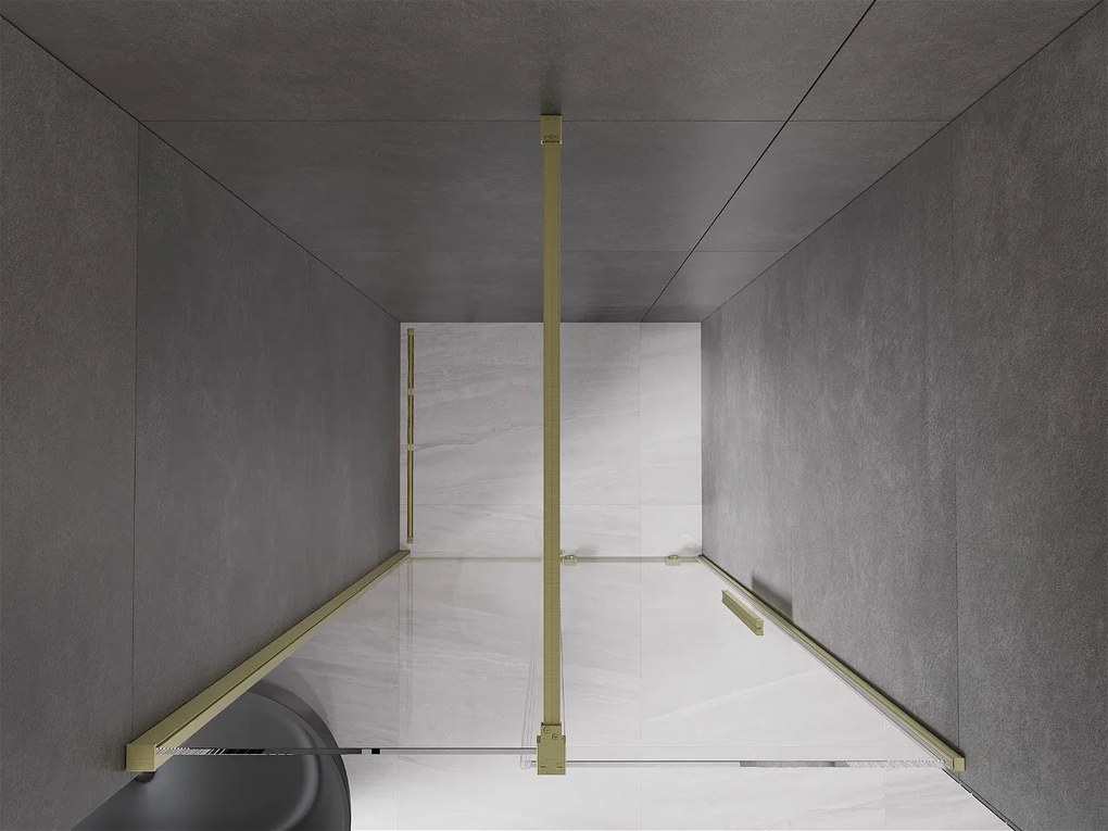 Mexen Velar, posuvné dveře do otvoru 80x200 cm, 8mm čiré sklo, zlatá matná, 871-080-000-01-55