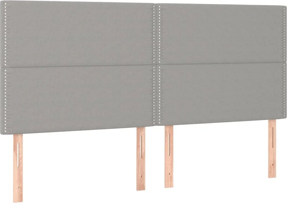 Box spring postel s matrací světle šedá 200 x 200 cm textil 3137101