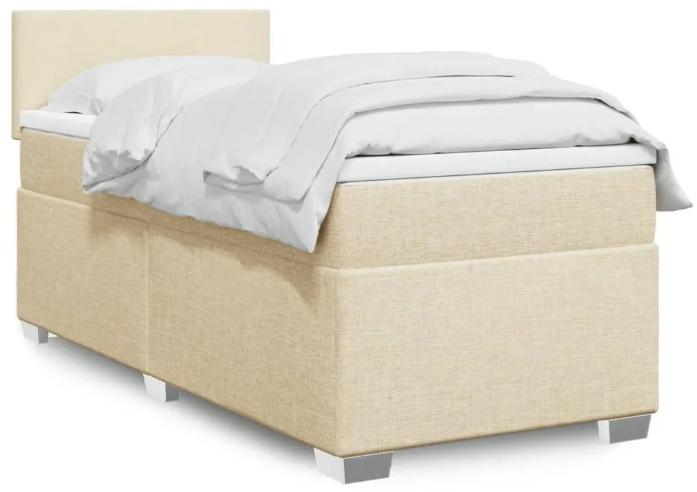 Box spring postel s matrací krémová 80 x 200 cm textil 3288013
