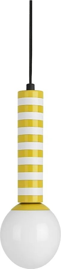 Žluté kovové závěsné svítidlo ø 12 cm Rayado Retro – Leitmotiv