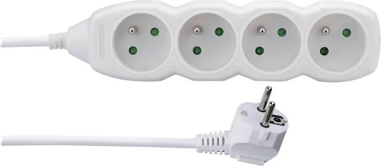 Prodlužovací kabel, 4 zásuvky, 1,5m, bílý Emos P0411
