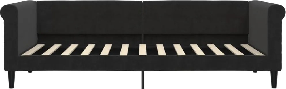 Válenda s přistýlkou a zásuvkami černá 90 x 200 cm samet 3197823