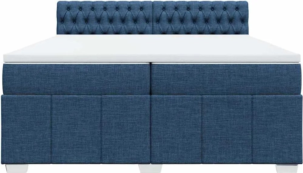 Box spring postel s matrací modrá 200x200 cm textil 3289488