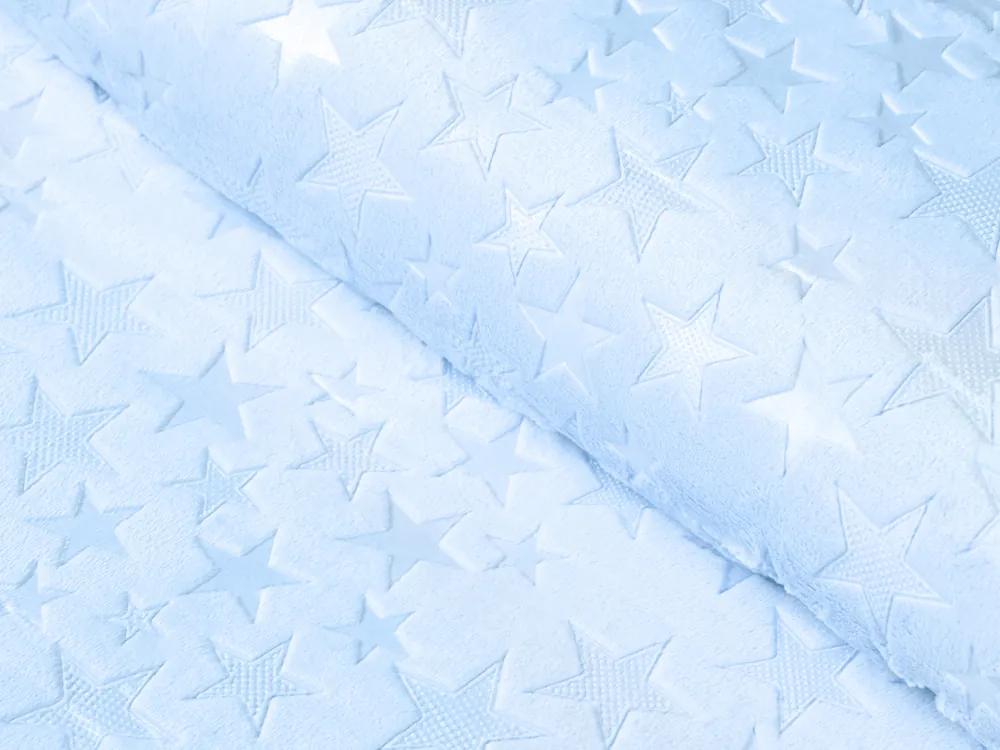 Biante Dětská oboustranná deka Mikroplyš/Polar MIP-020 Hvězdičky - nebesky modrá 75x100 cm