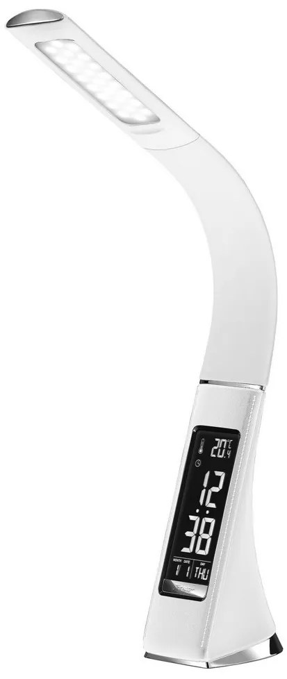Immax 08949L - LED Stmívatelná stolní lampa s displejem LEATHER LED/7W/230V bílá Biano.cz