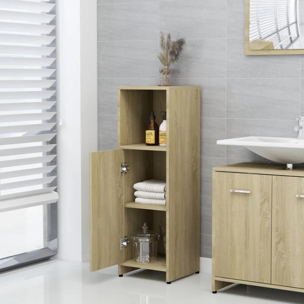 3dílný set koupelnového nábytku - dřevotříska | dub sonoma