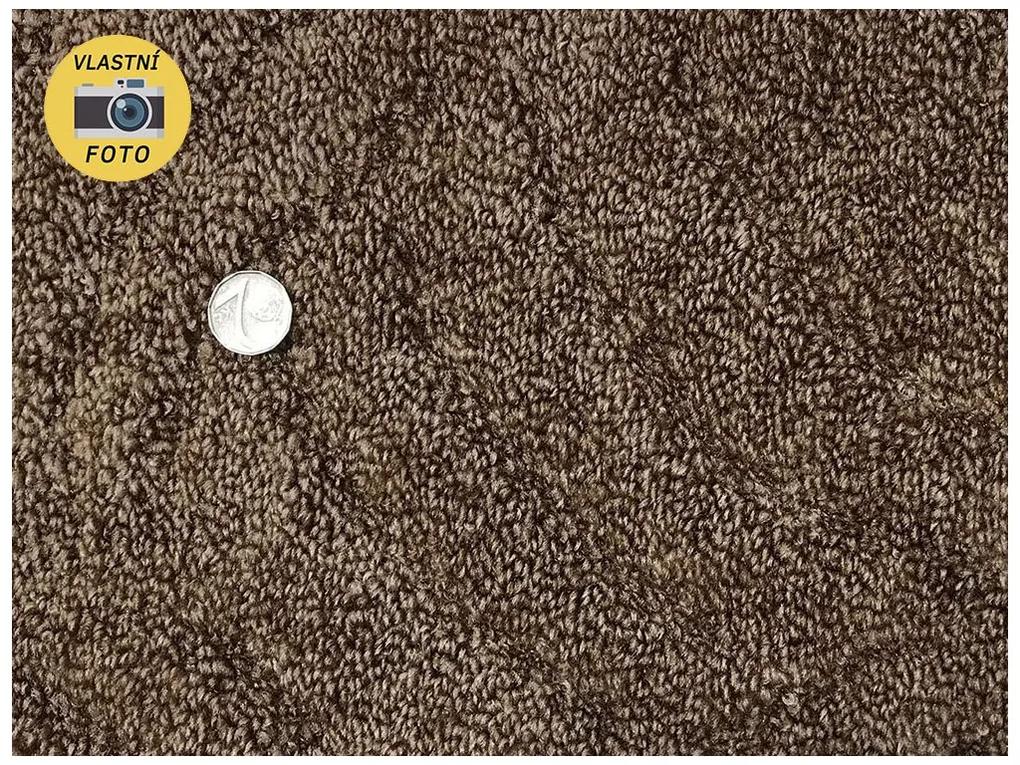 Metrážový koberec bytový Spring Filc 6450 hnědý - šíře 5 m