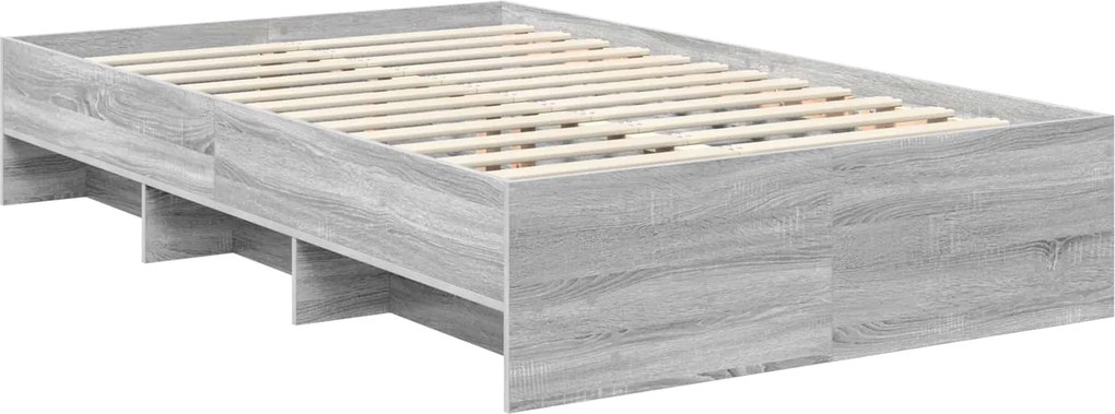 Rám postele s čelo Šedá Sonoma 120 x 123 cm Kompozitní dřevo 3408877