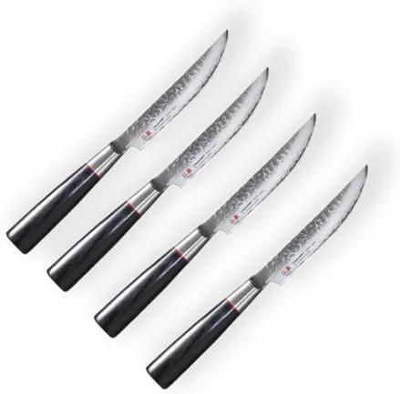 Steak 4 knives kit (4 steakové nože) 120mm-Suncraft Senzo Classic-Damascus-japonské kuchyňské nože-Tsuchime- VG10–33 vrstev