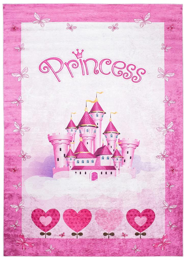 Dívčí koberec s motivem zámku pro princezny