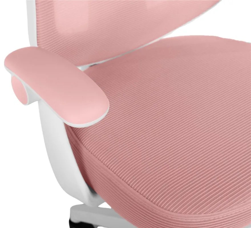 Dětská otočná židle Neoseat JUNI 010 s podnoží — látka, růžová