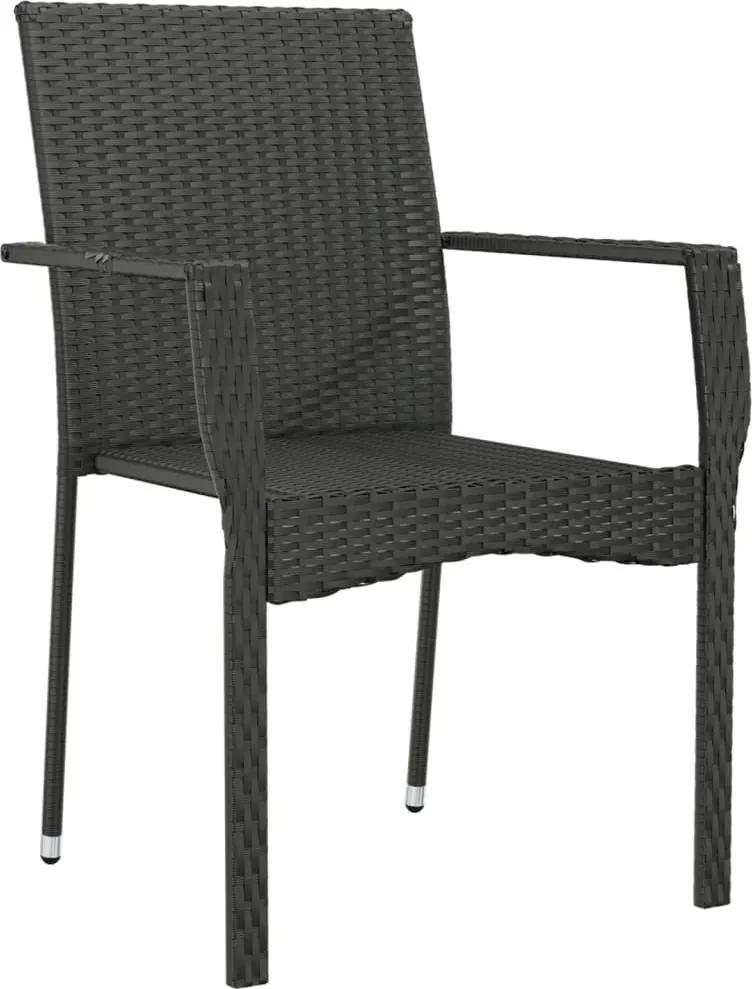 vidaXL Zahradní židle s poduškami 2 ks polyratan [319881] Barva: Šedá