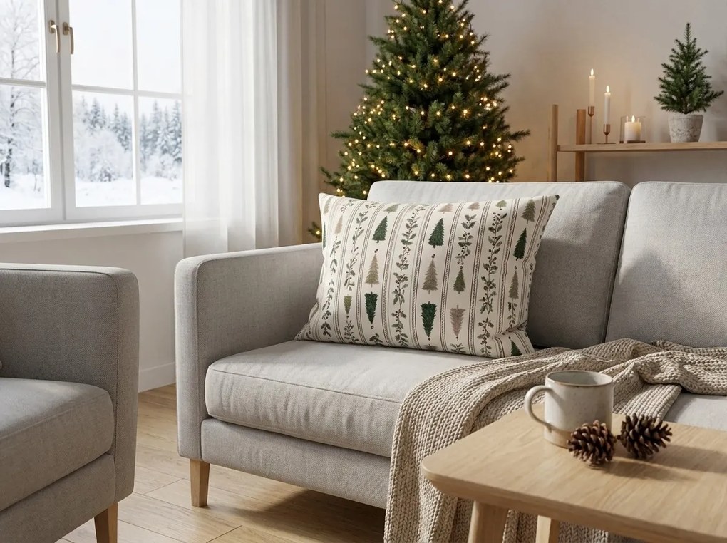 Bavlněný povlak na polštář HOLLY PINES 50x70 cm, barevný