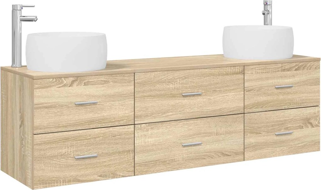 Sada koupelnového nábytku 3 ks Dub sonoma 49,5 x 44,5 x 66 cm 3405917