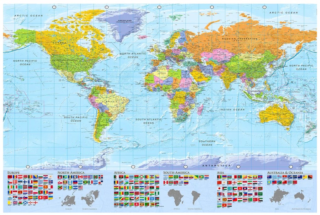 Mapa na korkové tabuli - korková mapa (90x60 cm) - Murando DeLuxe
