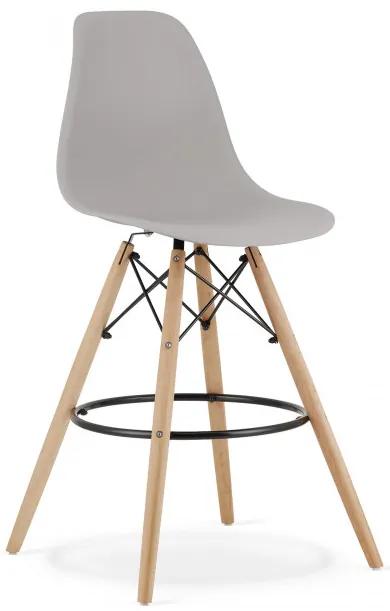 Set tří jídelních židlí LAMAL - šedé (hnědé nohy) 3ks