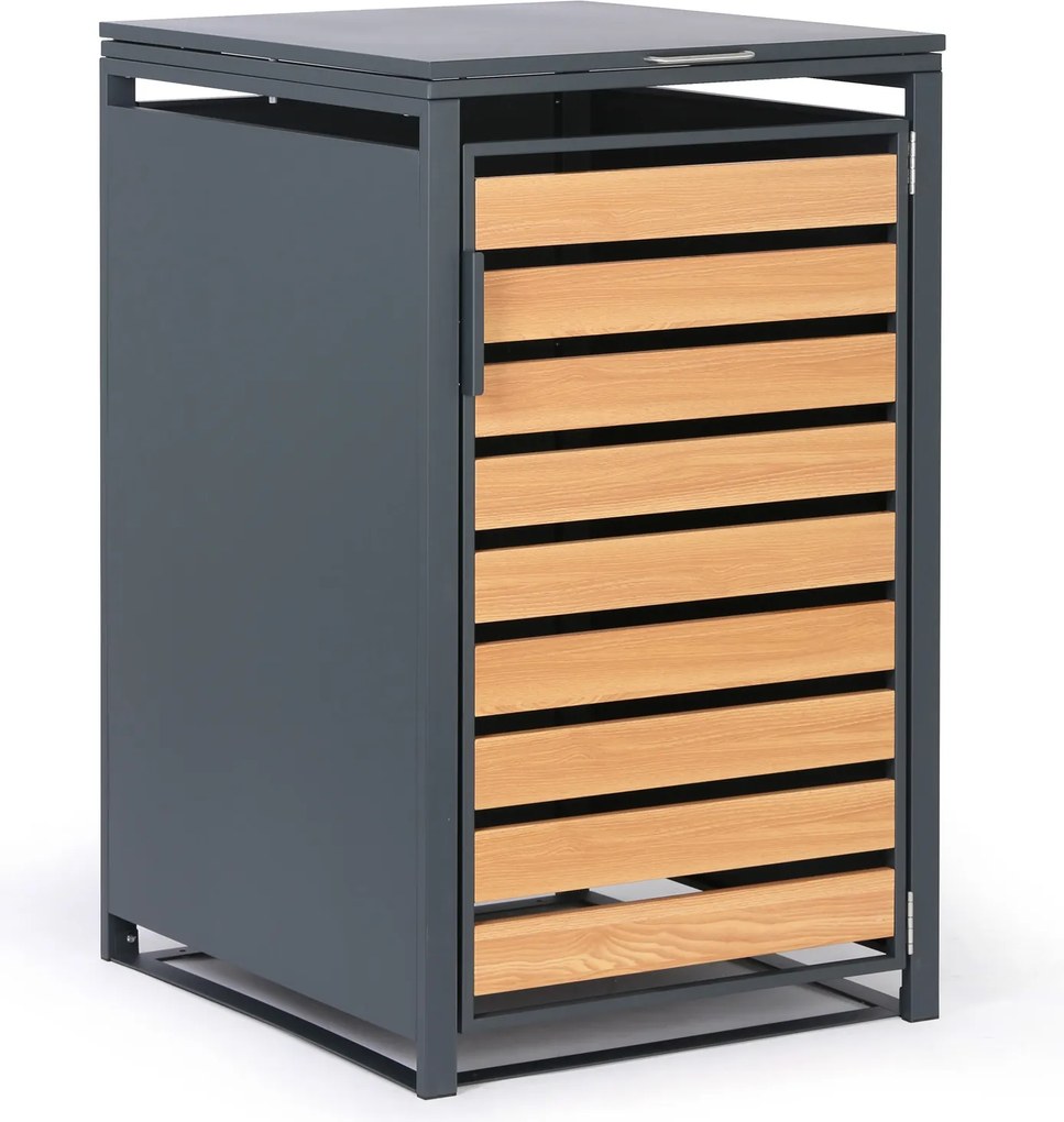 Přístřešek na popelnici 240 l, 1160 x 695 x 800 mm, dekor dřeva