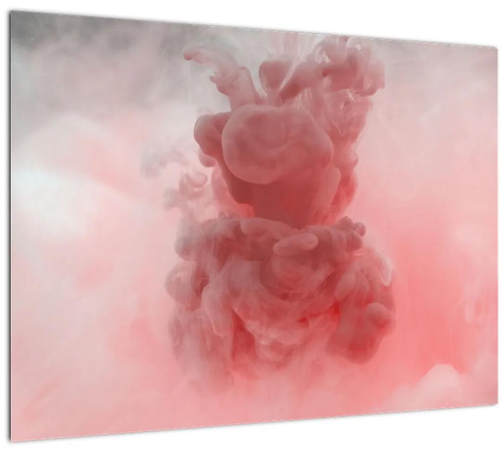 Skleněný obraz červeného dýmu (70x50 cm)