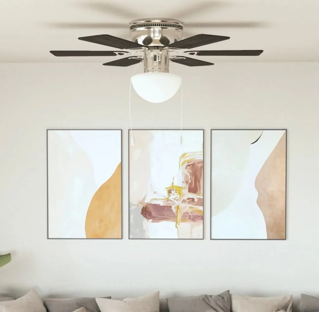 vidaXL Ozdobný stropní ventilátor se světlem 128 cm [50538] Barva: tmavě hnědá