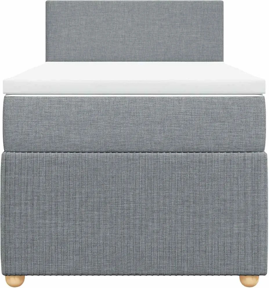 Box spring postel s matrací světle šedá 80 x 200 cm textil 3287276