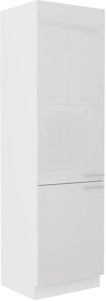 STL 60 cm skříňka vysoká dvoudveřová LARA Barevné provedení: Bílá / Bílý lesk