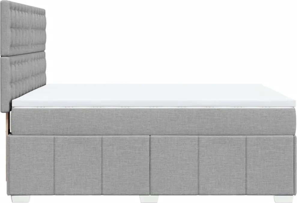 Box spring postel s matrací světle šedá 160 x 200 cm textil 3291733