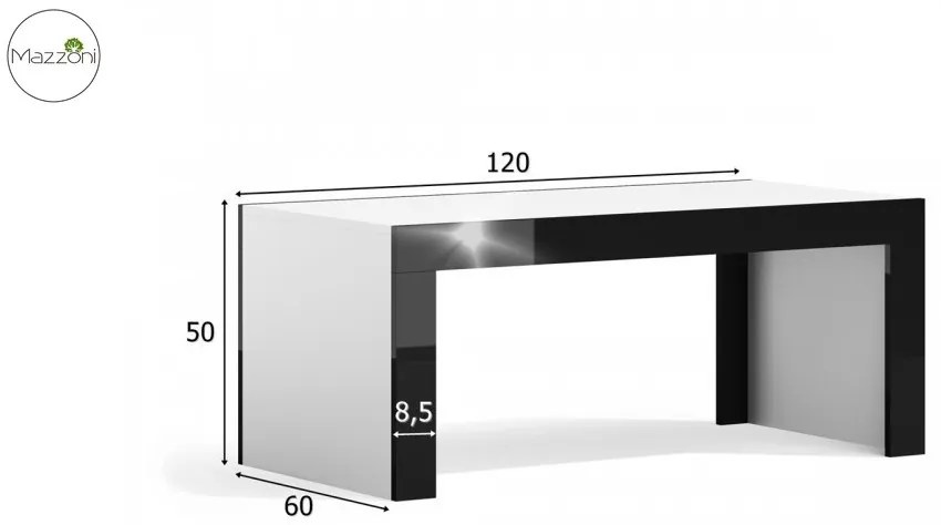 MILA bílá / wenge, konferenční stolek
