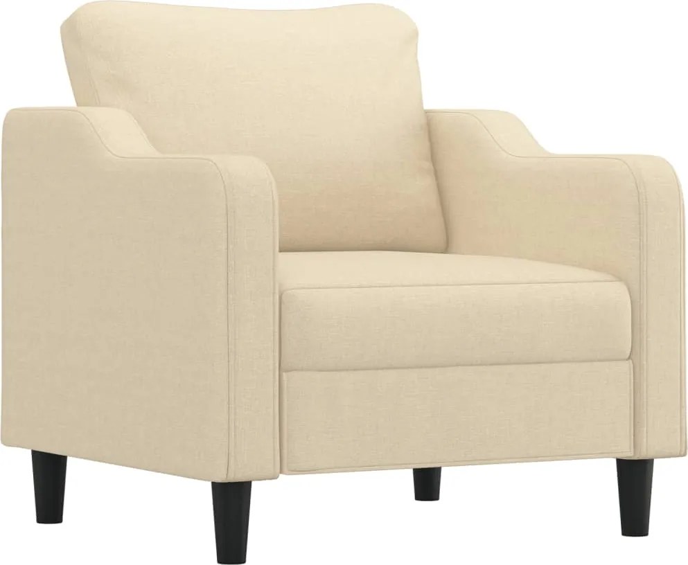 Křeslo s podnožkou krémové 60 cm textil 3201129