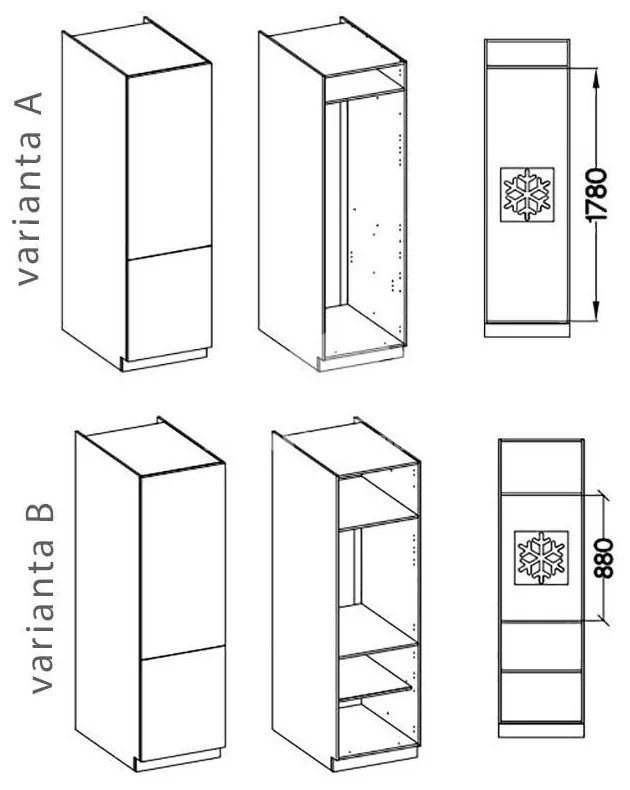 Kuchyňská linka LUNA ab | 120 + 230 cm | PREMIUM BOX zásuvky | UNI dvířka | artisan/bílá