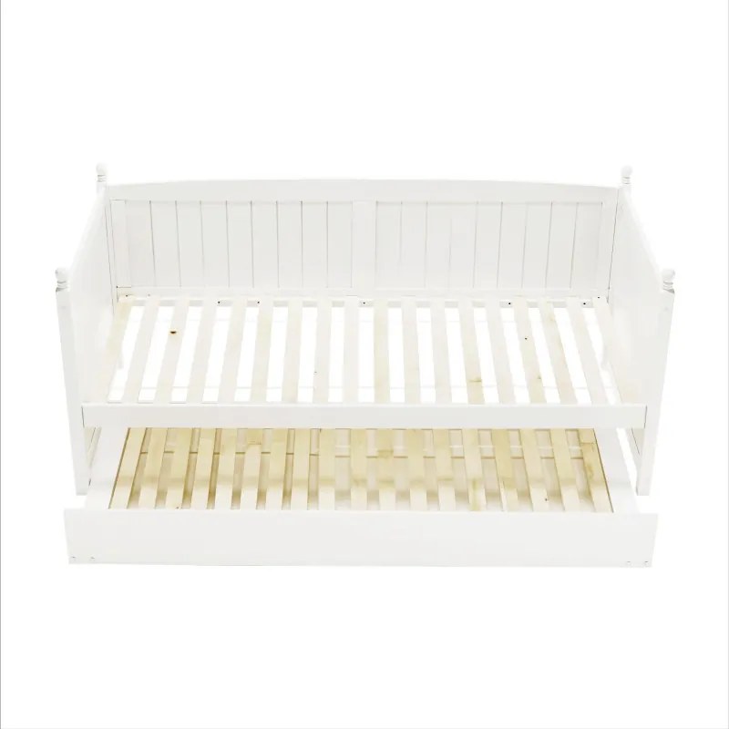 Postel s přistýlkou 90x200, borovicové dřevo, bílá, GLAMIS Kondela 0000227796