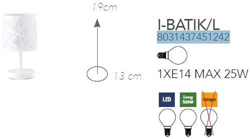 Faneurope I-BATIK/L stolní ocelová lampa