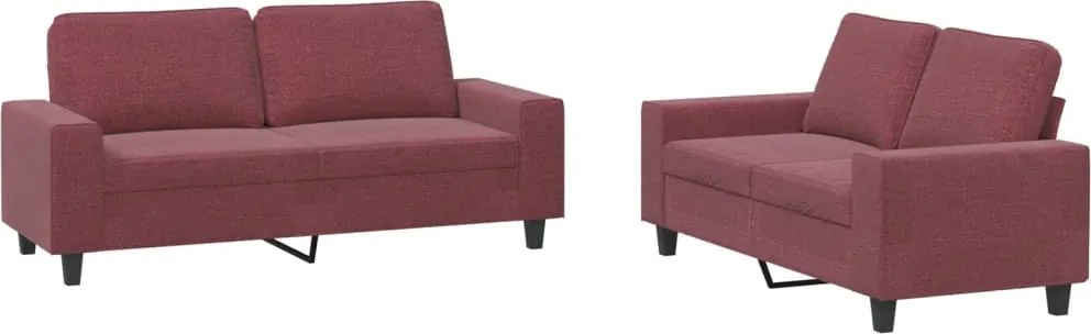 2dílná sedací souprava vínová textil 3201888