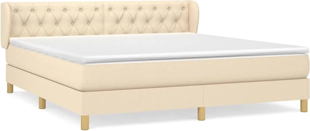 Box spring postel s matrací krémová 160x200 cm textil 3127058