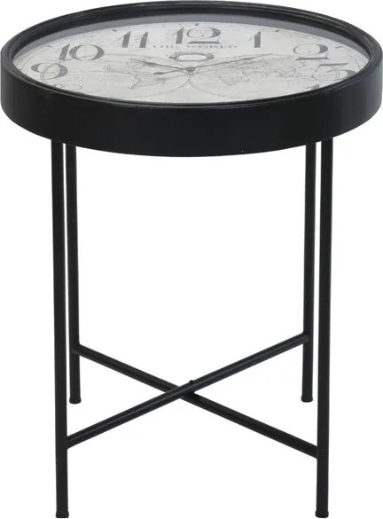Sconto Přístavný stolek CLOCK černá