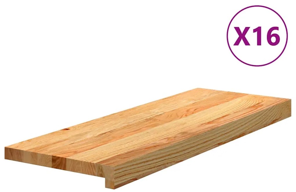 Nášlapy na schody 16 ks světle hnědé 70x25x2 cm masivní dub 3282989