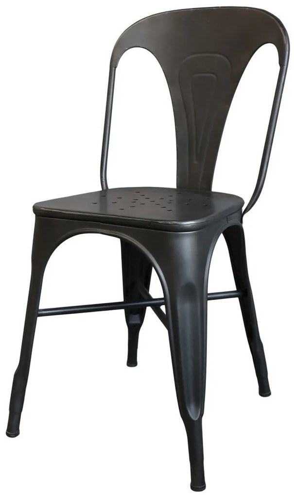 Černá antik kovová židle Factory Chair - 37*36*86cm