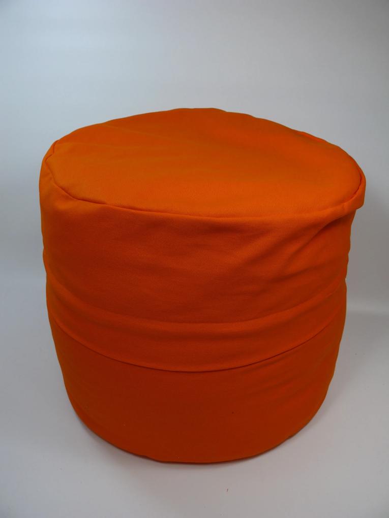 S radostí - vlastní výroba Pohankový sedák jednobarevný - oranžový Velikost: ∅30 x v12 cm